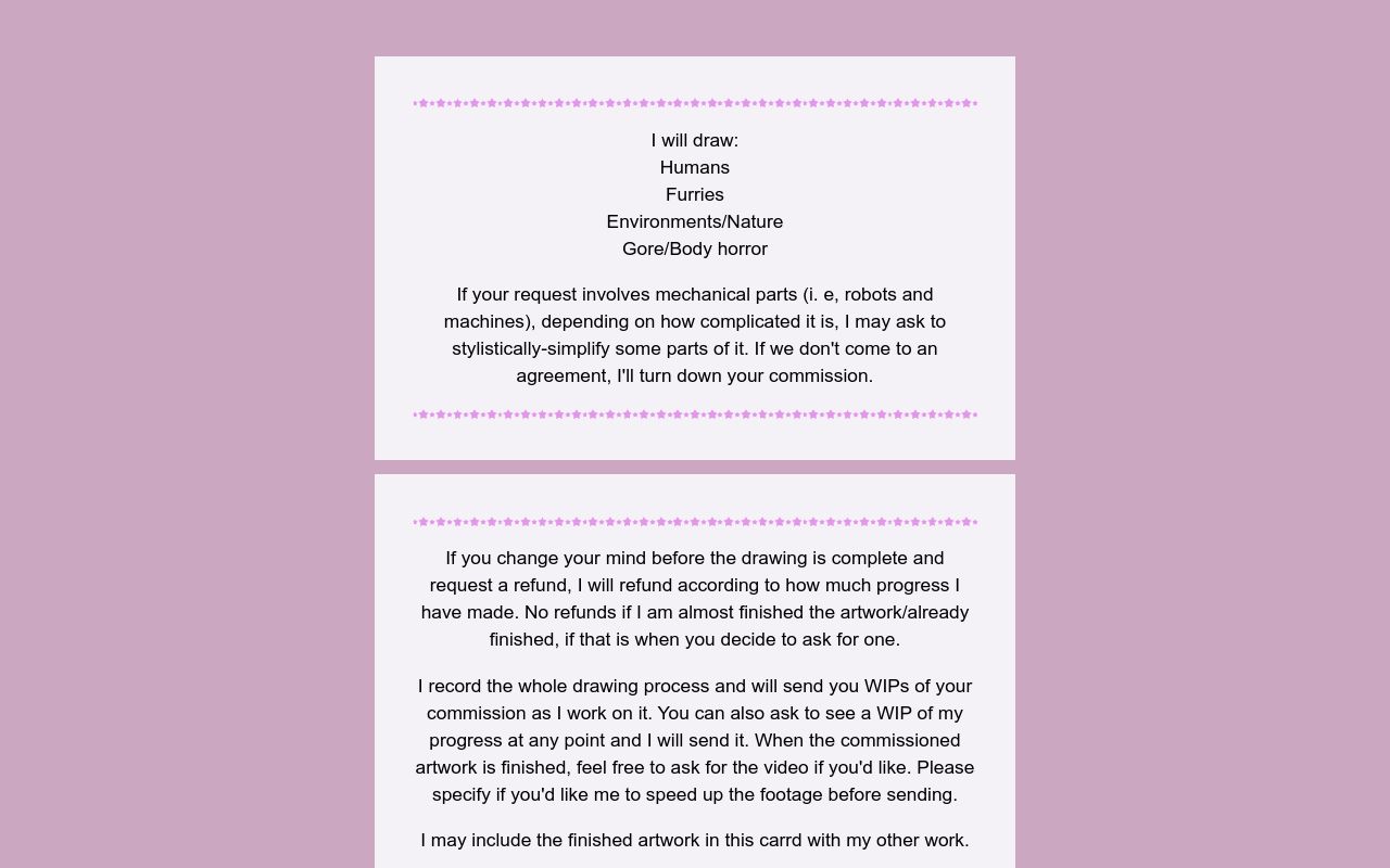 scribble's commissions